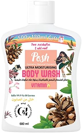 Body wash Posh liquid Anti-Bacterial rich in collagen and vitamin E 680 ...
