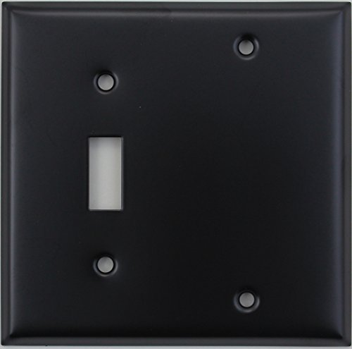 Matte Black Two Gang Wall Plate - One Toggle Light Switch One Blank ...