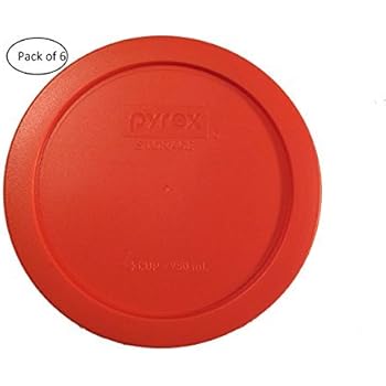 Amazon.com: Pyrex 7200-PC Red Round 2 Cup Storage Lid for Glass Bowl (6 ...
