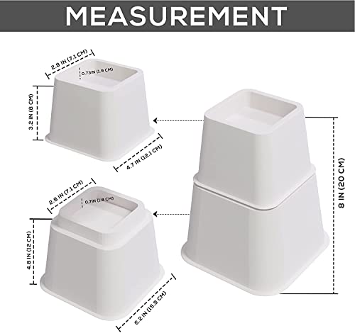 Utopia Bedding Adjustable Bed Furniture Risers - Elevation in Heights 3 ...