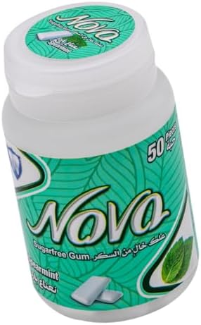 Nova Jar 50 Pcs Spearmint Sugar-Free Chewing Gum, 70 G price in Saudi ...
