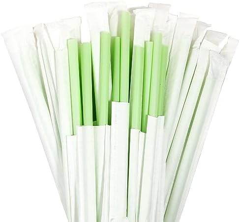 Webake 100% Compostable Jimbo Straws 9 Inch Long Drinking Straw Eco ...