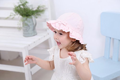 HUIXIANG Toddler Baby Girl Sun Hat Kid Wide Brim Pink Bucket Summer Cap ...