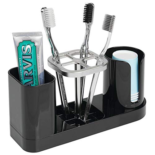 mDesign Plastic Bathroom Vanity Countertop Dental Storage Organizer ...