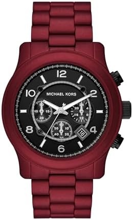Michael Kors Men's Runway Chronograph Red Matte Coated Stainless Steel ...