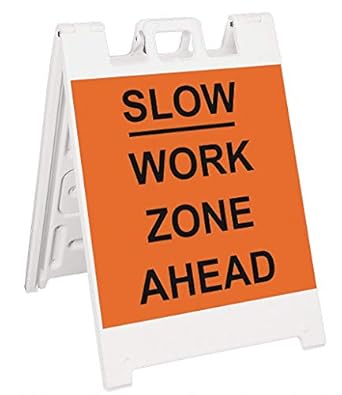 Barricade Sign, Slow Work Zone Ahead: Amazon.com: Industrial & Scientific