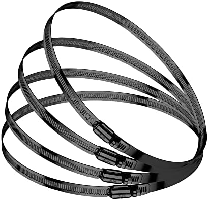 BOTTEN 4pcs Black Hose Clamp,6-7 Inch(155-178mm)304 Hose Clamps ...