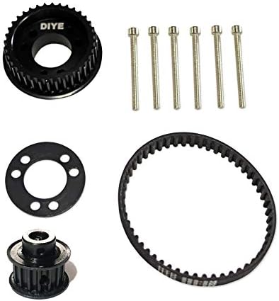36 Teeth Drive Pulley Kit Flywheel Parts 12mm Belt Motor Gear Bolts ...