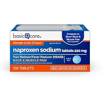 Amazon.com: Basic Care Back & Muscle Pain Naproxen Sodium Tablets, 220 ...