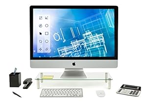 Amazon.com : Mount-It! Glass Monitor Stand Laptop Stand, Ergonomic Desk ...