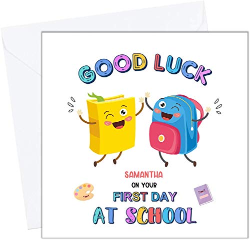 First Day At School Card Good Luck New Nursery Son Daughter ...