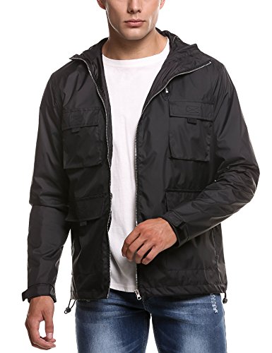 COOFANDY Men's Fahison Lightweight Rainwear Active Outdoor Running ...
