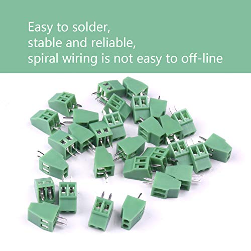 Atoplee 50pcs 2 Pole 2.54mm Pitch PCB Mount Screw Terminal Block ...