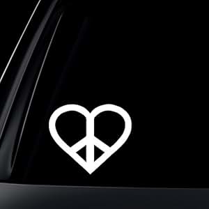 Amazon.com: Heart Peace Sign Car Decal / Sticker: Automotive