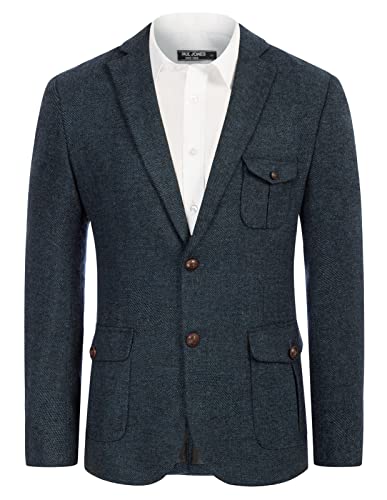 Men's British Tweed Suit Blazer Premium Wool Blend Herringbone Sport ...