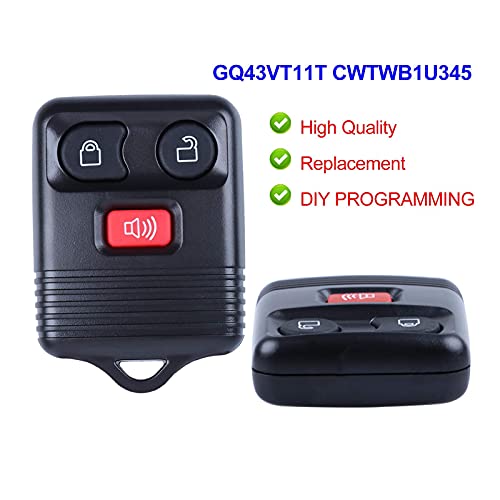 3 Buttons Entry Remote Control Key Fob Transponder Chip fits Ford 1998 ...