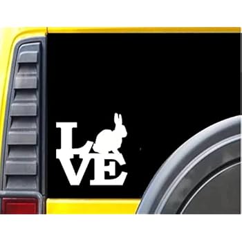 Amazon.com: EZ-STIK Rabbit Love 6" STICKERF171 Decal Cotton Tail Beagle ...