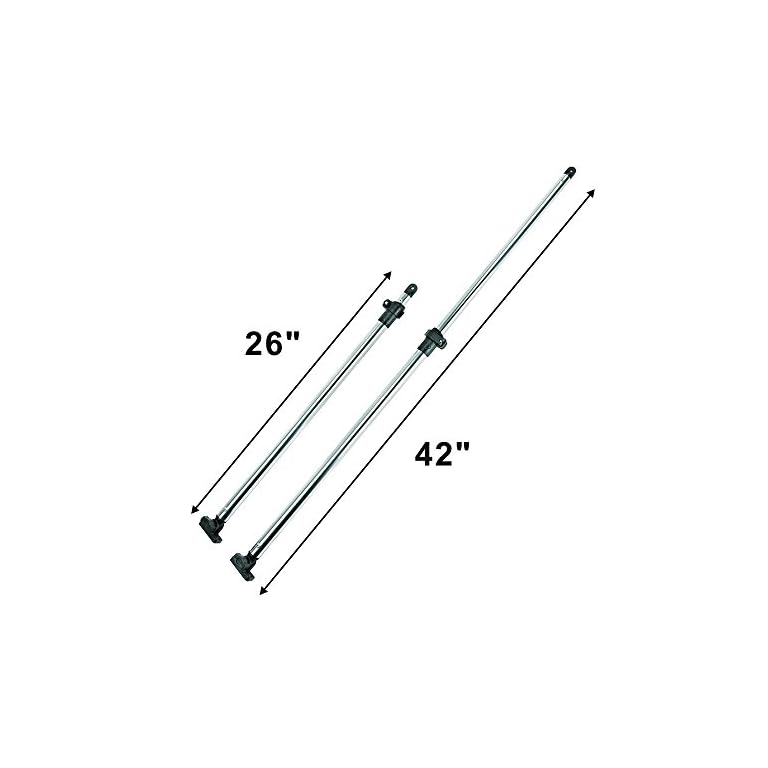 MSC NEW Adjustable Bimini Rear Support Poles, 1" Aluminum Support Poles ...