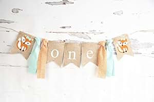 Amazon.com : First Birthday Decoration, Fox 1st Birthday Highchair ...