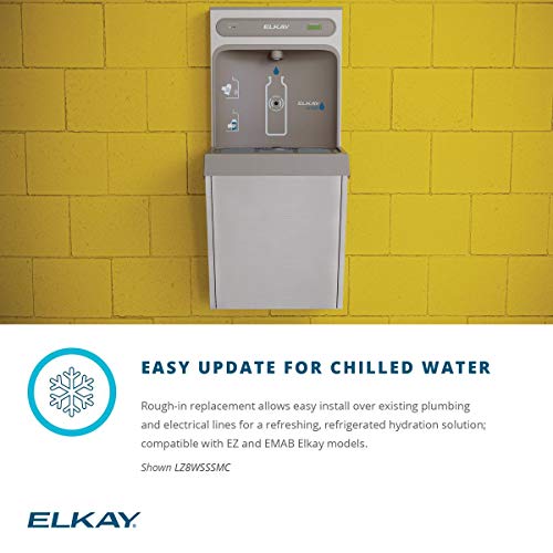 Elkay EZ8WSSSMC EZH2O Refrigerated Surface Mount Bottle Filling Station, Non-Filtered, 8GPH ...