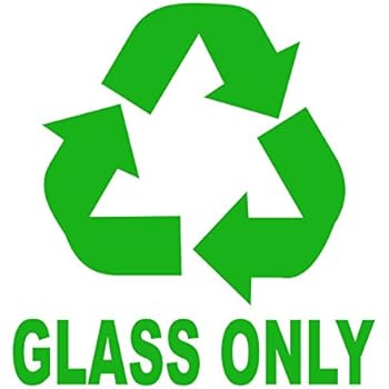 Amazon.com: StickerTalk Glass Only Recycling Vinyl Sticker, 10 inches ...