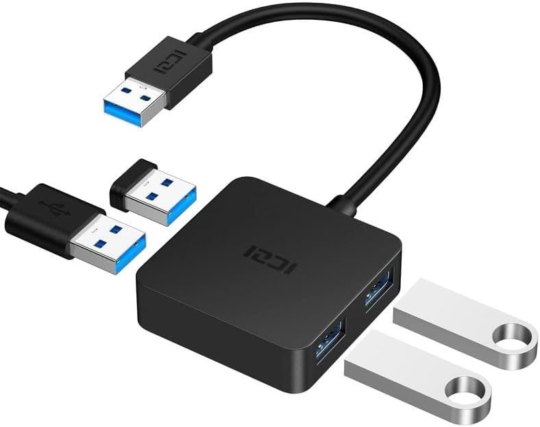 ICZI USB 3.0 Hub, 4-Port Date USB Splitter Adapter for MacBook, Mac Pro/Mini, iMac, Surface Pro ...