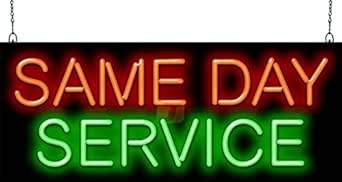 Same Day Service Neon Sign - - Amazon.com