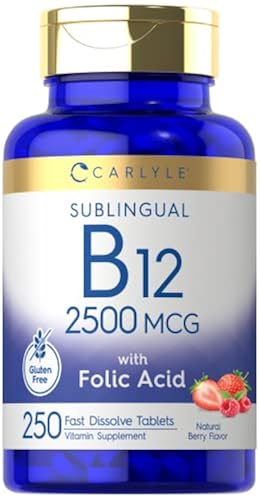 Carlyle Vitamin B12 Sublingual 2500 mcg | 250 Fast Dissolve Tablets ...