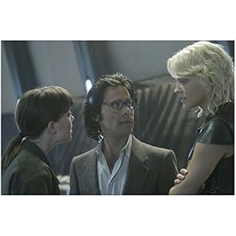 Crewman Specialist Cally Henderson talking with Gaius Baltar and Number ...