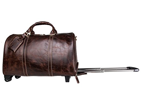 BAIGIO Trolley in pelle marrone – TravelKit