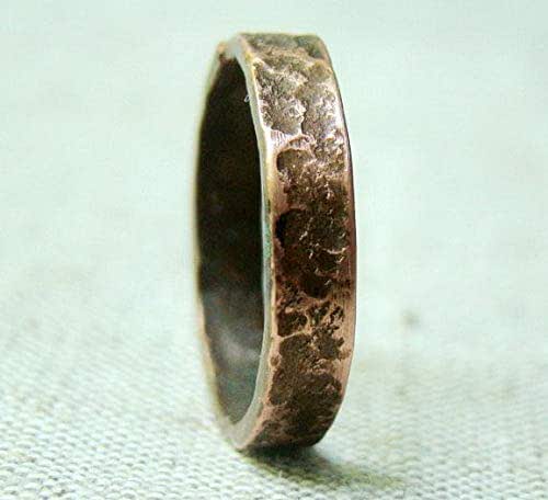 Amazon.com: Handmade Unique Mens Forged Blacksmith Ring Band for Men ...