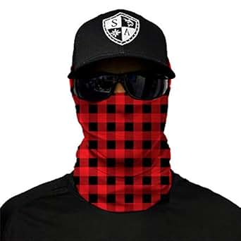 Amazon.com: Salt Armour Face Mask Red Plaid: Clothing