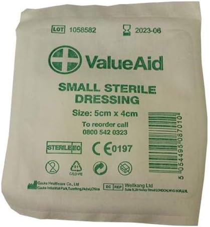 Value Aid Small Sterile Dressing - 5cm x 4cm - Single: Amazon.co.uk ...