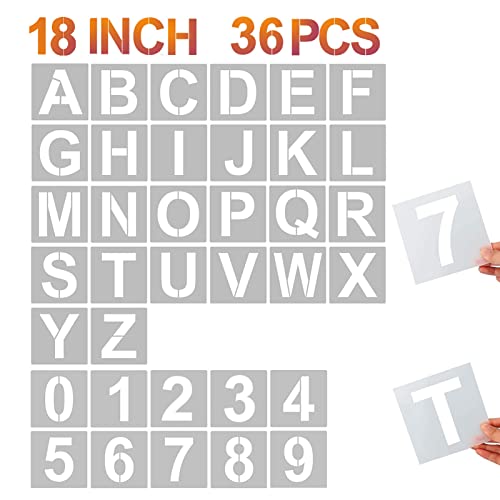 YEAJON 18 Inch Letter Stencils and Numbers, 36 Pcs Alphabet Art Craft ...