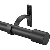 Amazon.com: Matte Black Curtain Rods 28-50", Decorative Curtain Rods ...