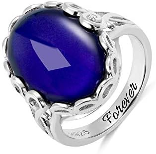 Mood Ring Sterling Silver Color Changing Ring - Silver Mood Rings Gift ...