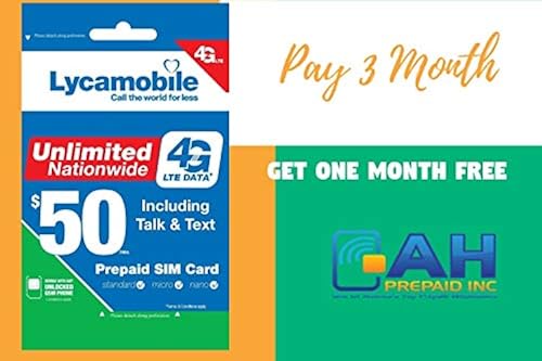 Lycamobile $50 Plan Include 4 Month Service with Unlimited 4G LTE Data ...