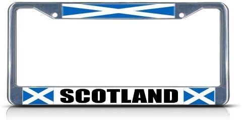 Amazon.com: Scotland Scottish Flag Country Chrome License Plate Frame ...