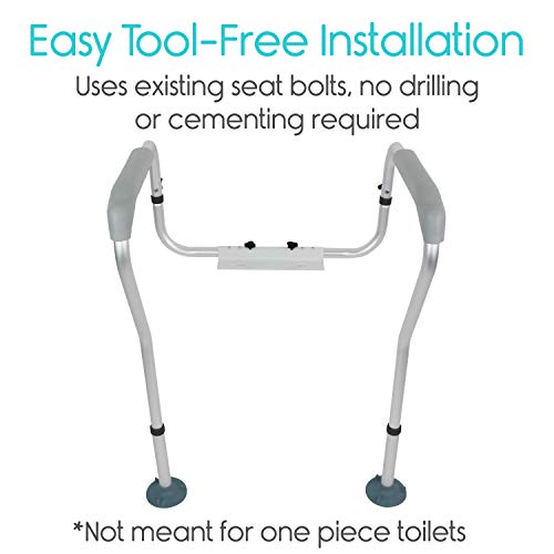 Vive Toilet Rail - Bathroom Safety Frame - Medical Railing Helper for Elderly, Handicap ...