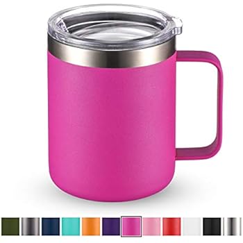 Amazon.com: Civago Stainless Steel Coffee Mug Cup with Handle, 12 oz ...