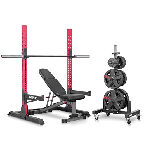 XMark Power Package, Multi-Function Adjustable Squat Rack, Olympic ...