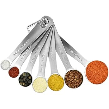 Amazon.com: Stainless Steel Measuring Spoons Set: 7 Spoon Metal Sets of ...