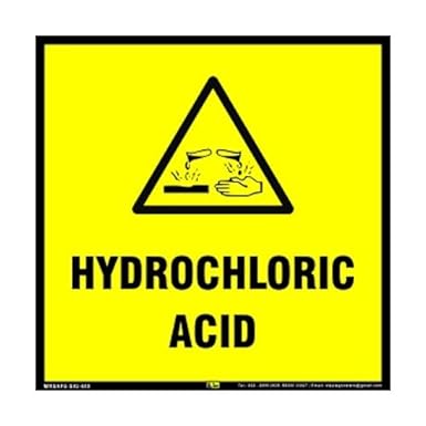Mr. Safe - Hydrochloric Acid Sign PVC Sticker 8 Inch X 8 Inch: Amazon ...