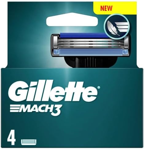 Gillette Mach3 Razor Blades Men, Pack of 4 Razor Blade Refills ...