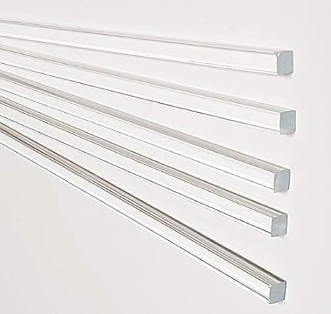 Amazon.com: 5 Pcs 1/4” x 1/4" x 12” Long Square Clear Acrylic ...