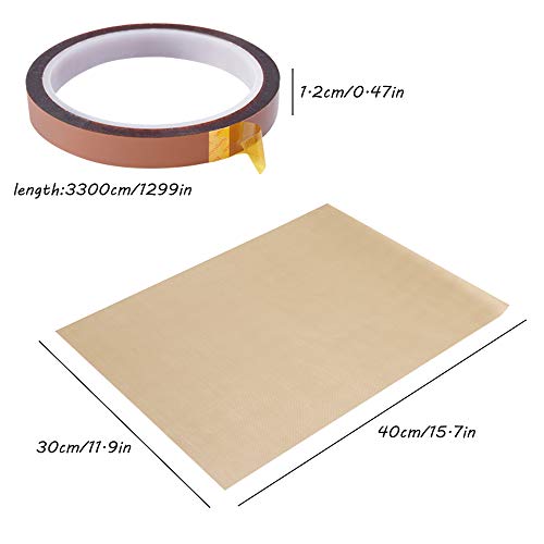 SENHAI 6 Pcs PTFE Teflon Sheet with 1 Heat Tape for Heat Press Transfer ...