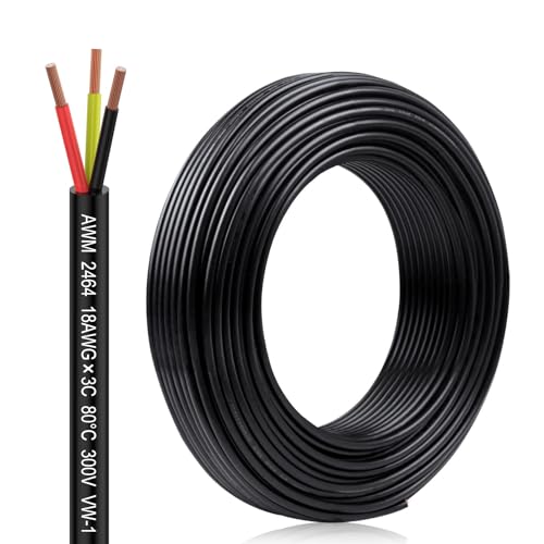 18 Gauge 3 Conductor Electrical Wire 18AWG Electrical Wire Stranded PVC ...