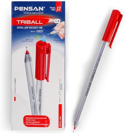 Pensan 1005 High Quality Stylo Ballpoint Pen Set of 12 Pieces 0.7mm For ...