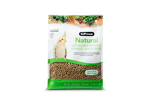 ZuPreem Natural Pellets Bird Food for Medium Birds, 2.5 lb (Pack of 1 ...
