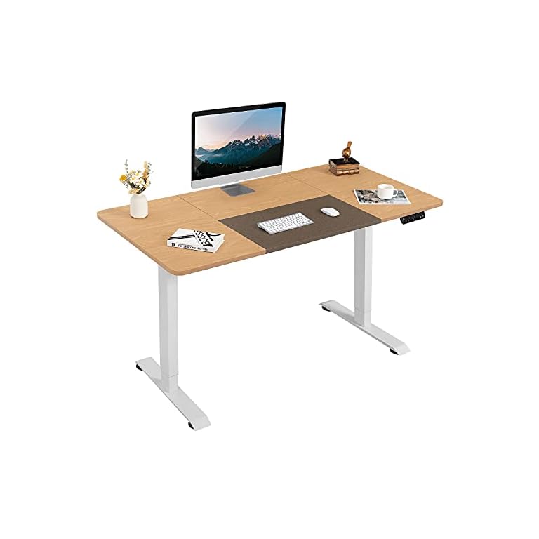Furmax Standing Desk Sit Stand Desk With 140×70 cm Wood Desktop Height ...